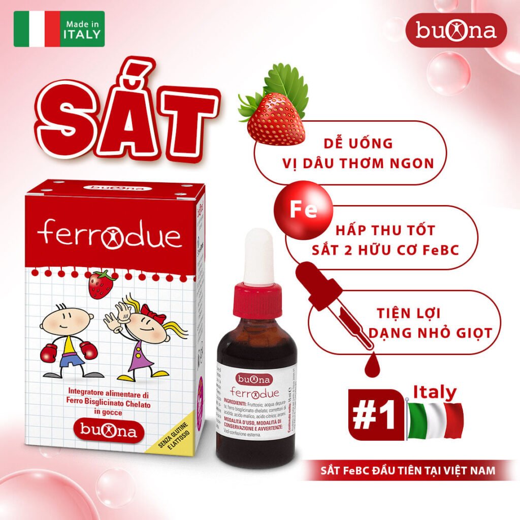 [Chính hãng]Sắt Ferrodue - Bổ sung sắt hữu cơ từ Ý cho bé